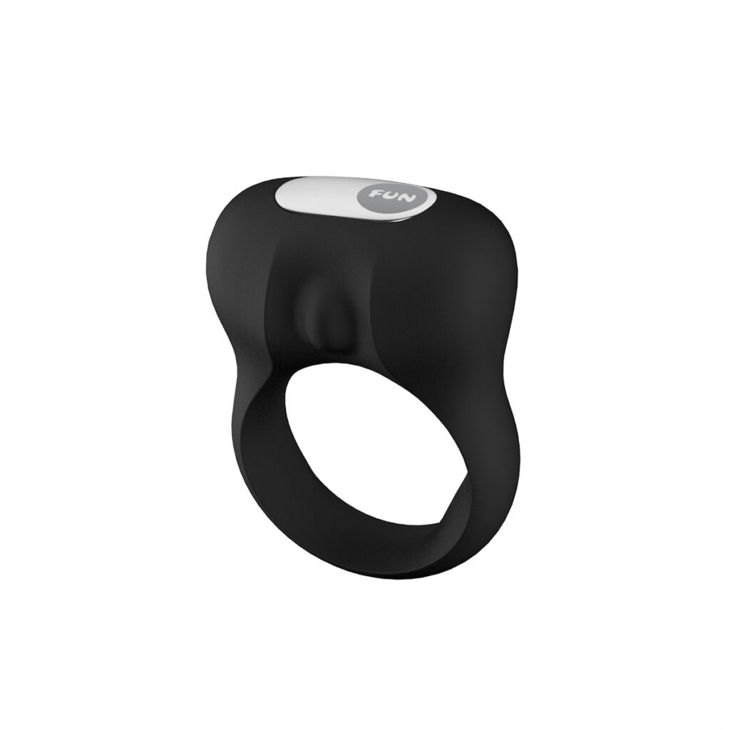 Fun Factory Steady - Black - Vibrating Cock Ring - Cherry Lace